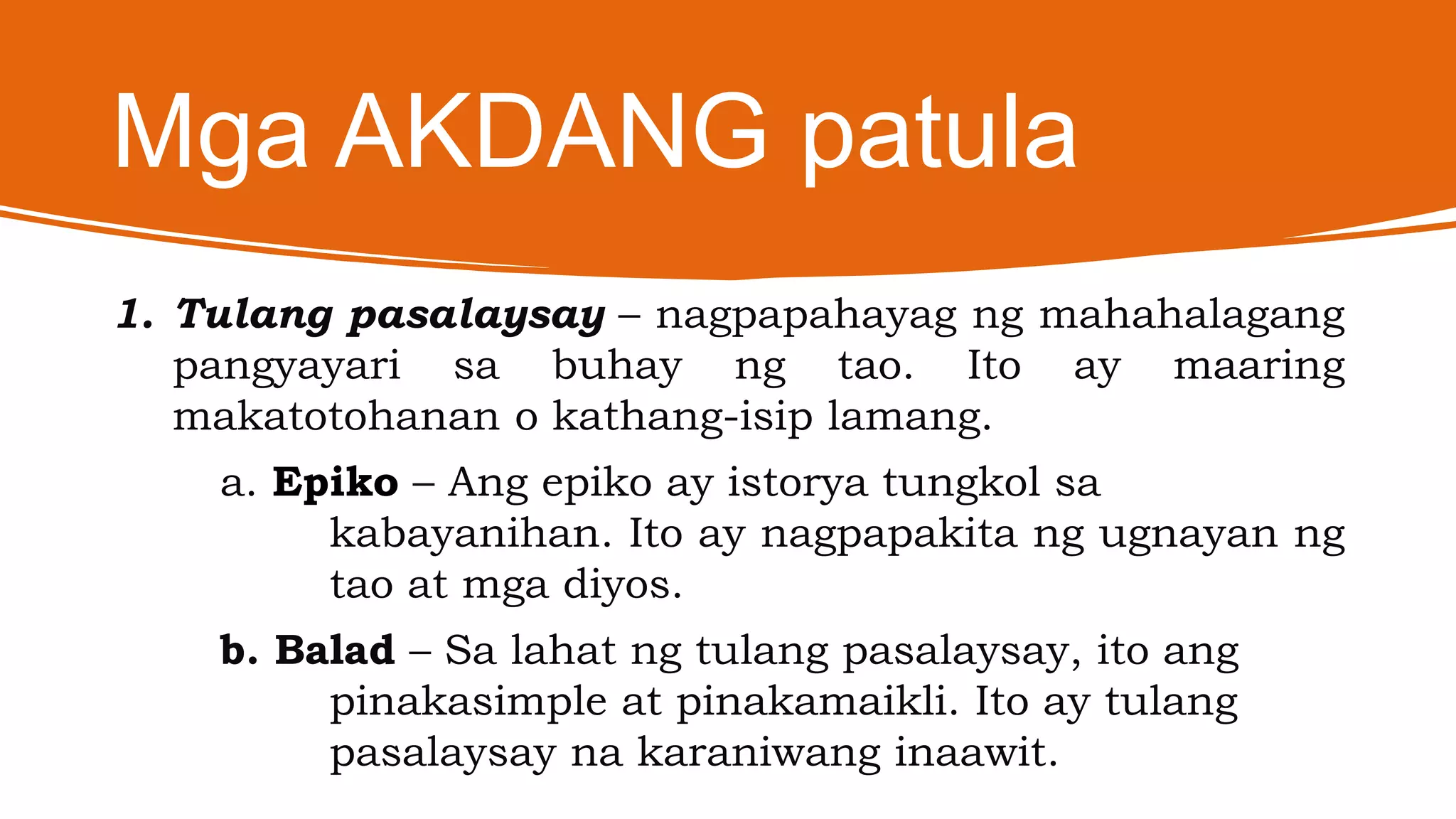 PANITIKAN - KAHULUGAN, MGA URI AT MGA HALIMBAWA | PPTX
