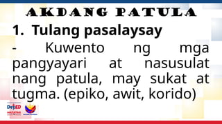 Kahulugan, Mga Halimbawa at uri ng Panitikan.pptx