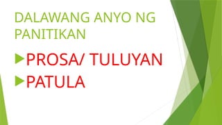 panitikan.pptx pagtuturo ng filipino sa elementarya | PPTX