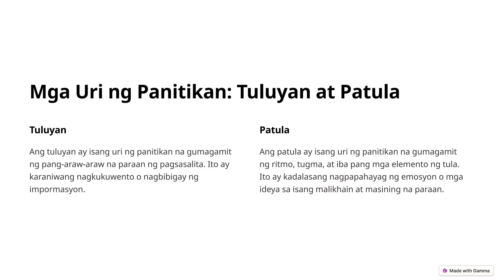 Panitikan-at-Uri-ng-Panitikan.pptx at gamit nito | PPTX