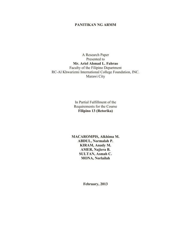Panitikan ng ARMM | DOCX