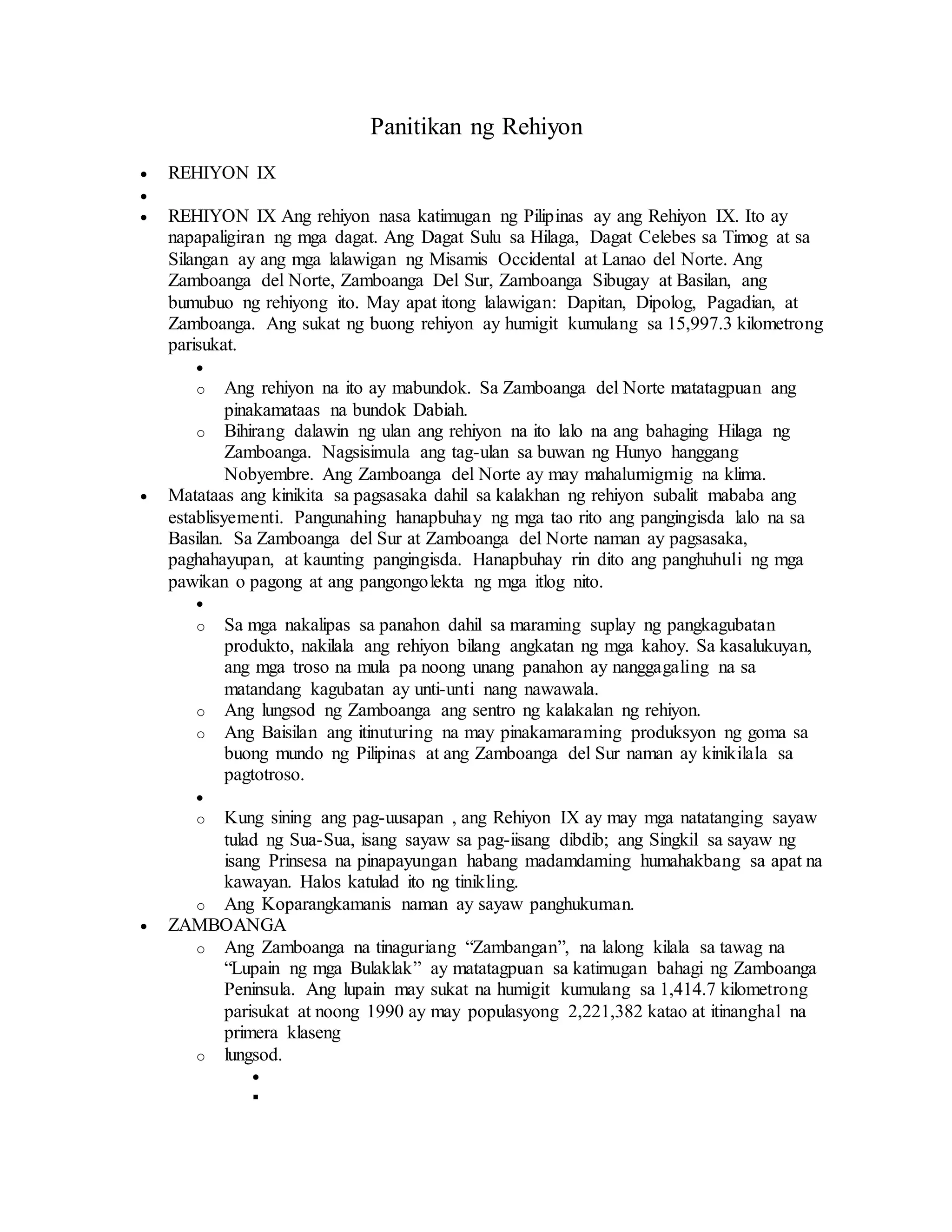 Panitikan ng rehiyon | DOCX
