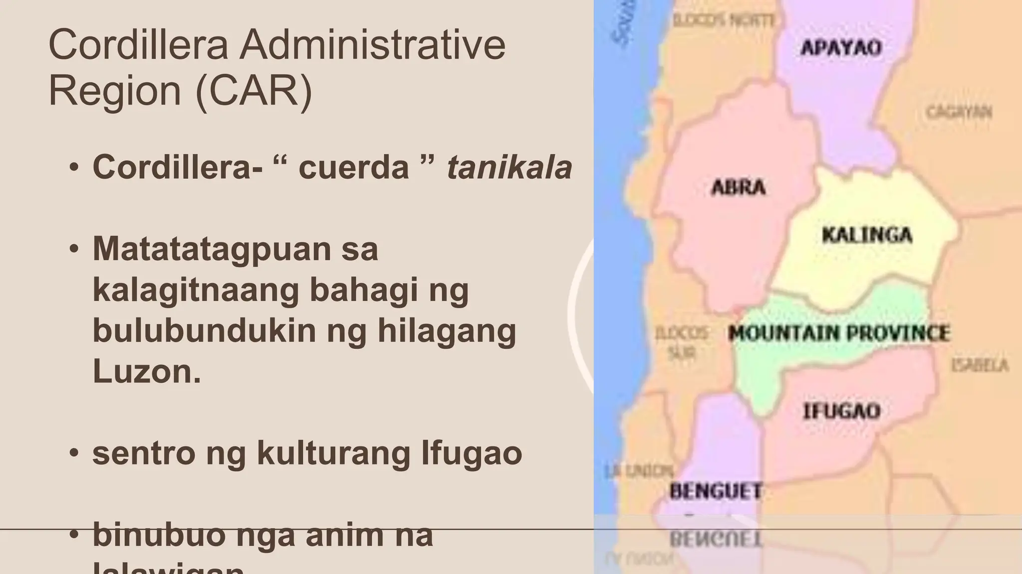 PANITIKAN NG REHIYON CAR (CORDILLERA ADIMINSTRATIVE REGION GROUP 2 ...