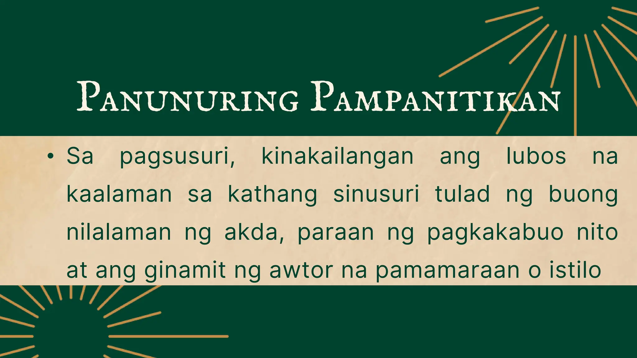 Panitikan, Sining at Panunuring Pampanitikan.pptx