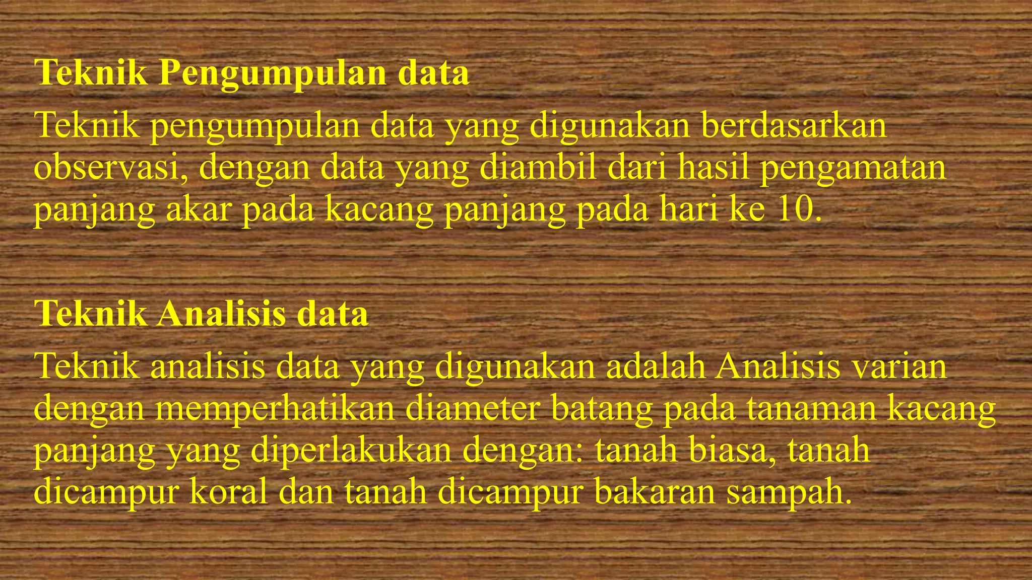 Panjang akar kacang panjang dengan media tanam yang berbeda | PPT