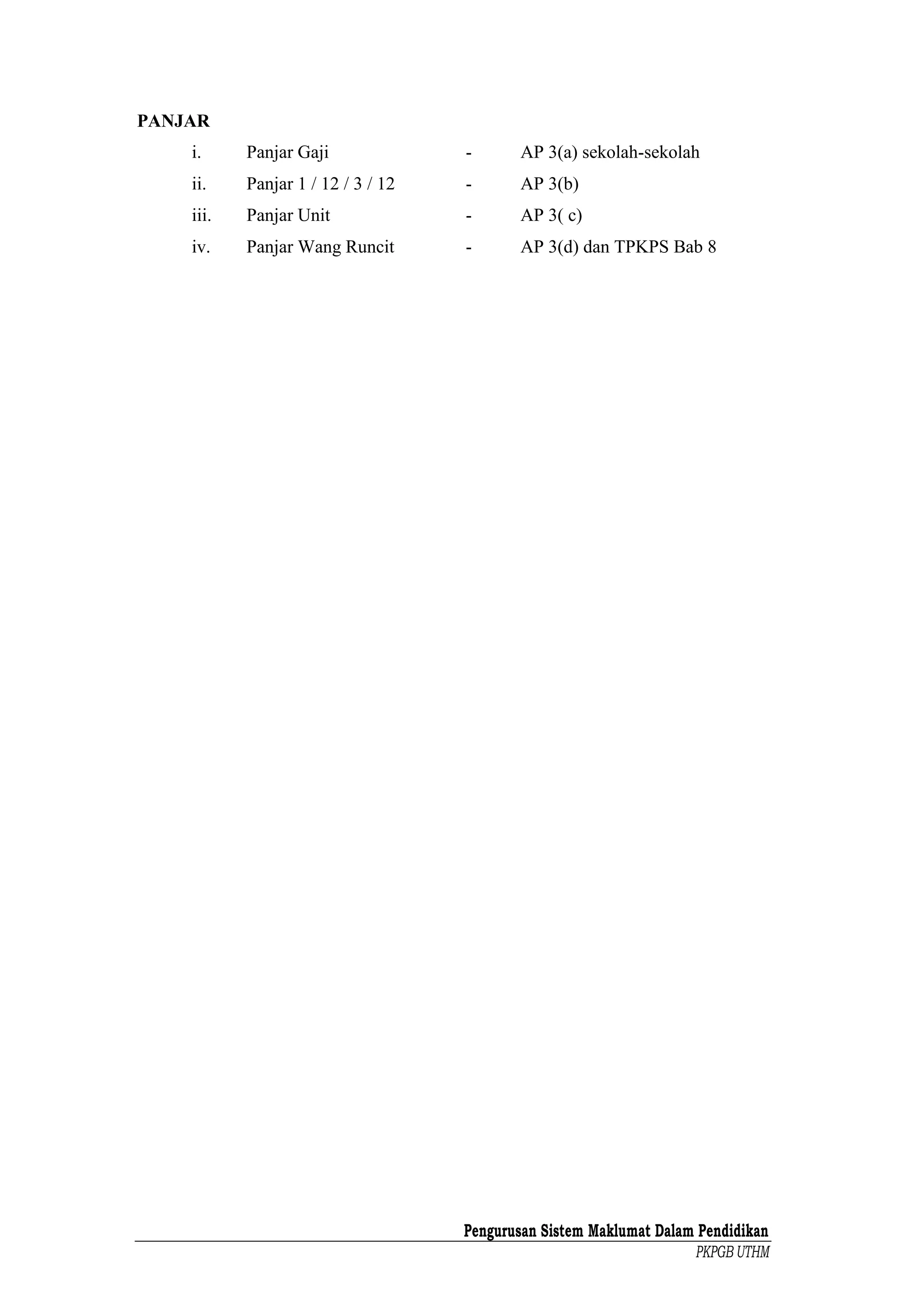 Panjar wang runcit | DOCX