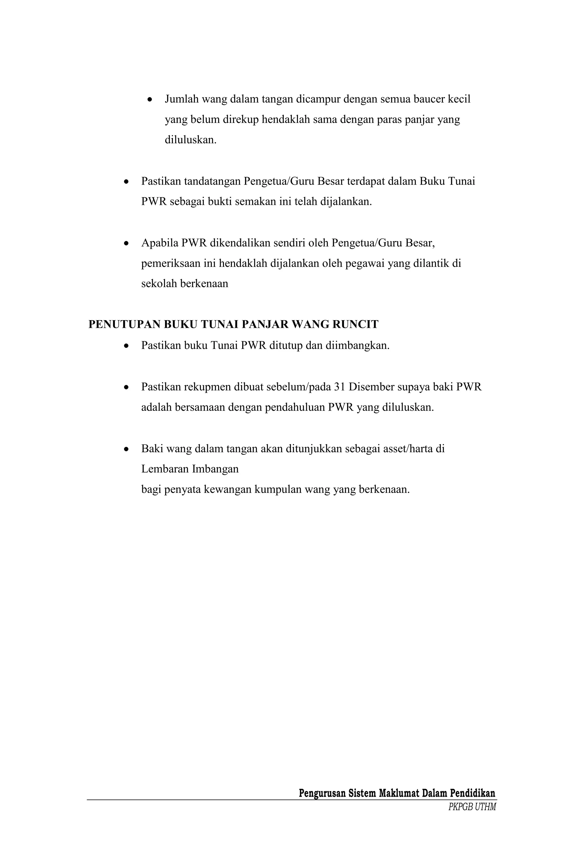 Panjar wang runcit | DOCX