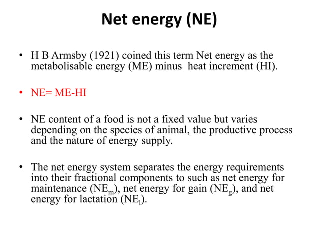 Measures of Feed Energy- Gross Energy, Digestible Energy, Metabolisable ...