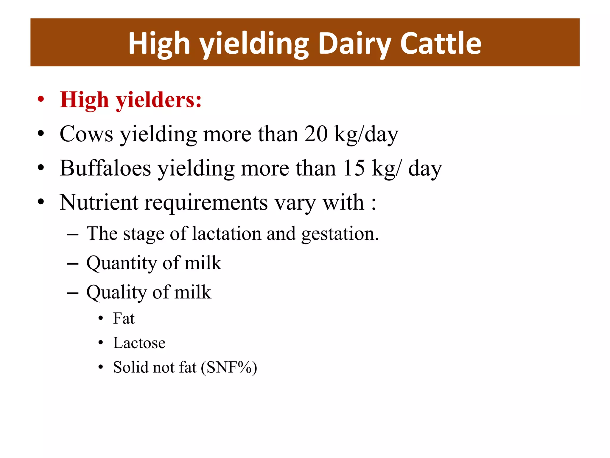 Feeding of high yielder dairy cows | PPTX
