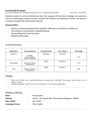Pankaj kumar cv | PDF