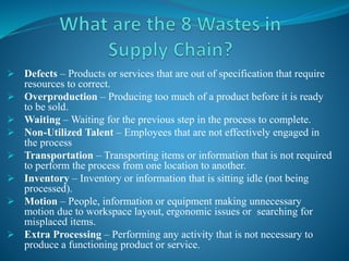 waste management in supply chain using lean tool with case study | PPT