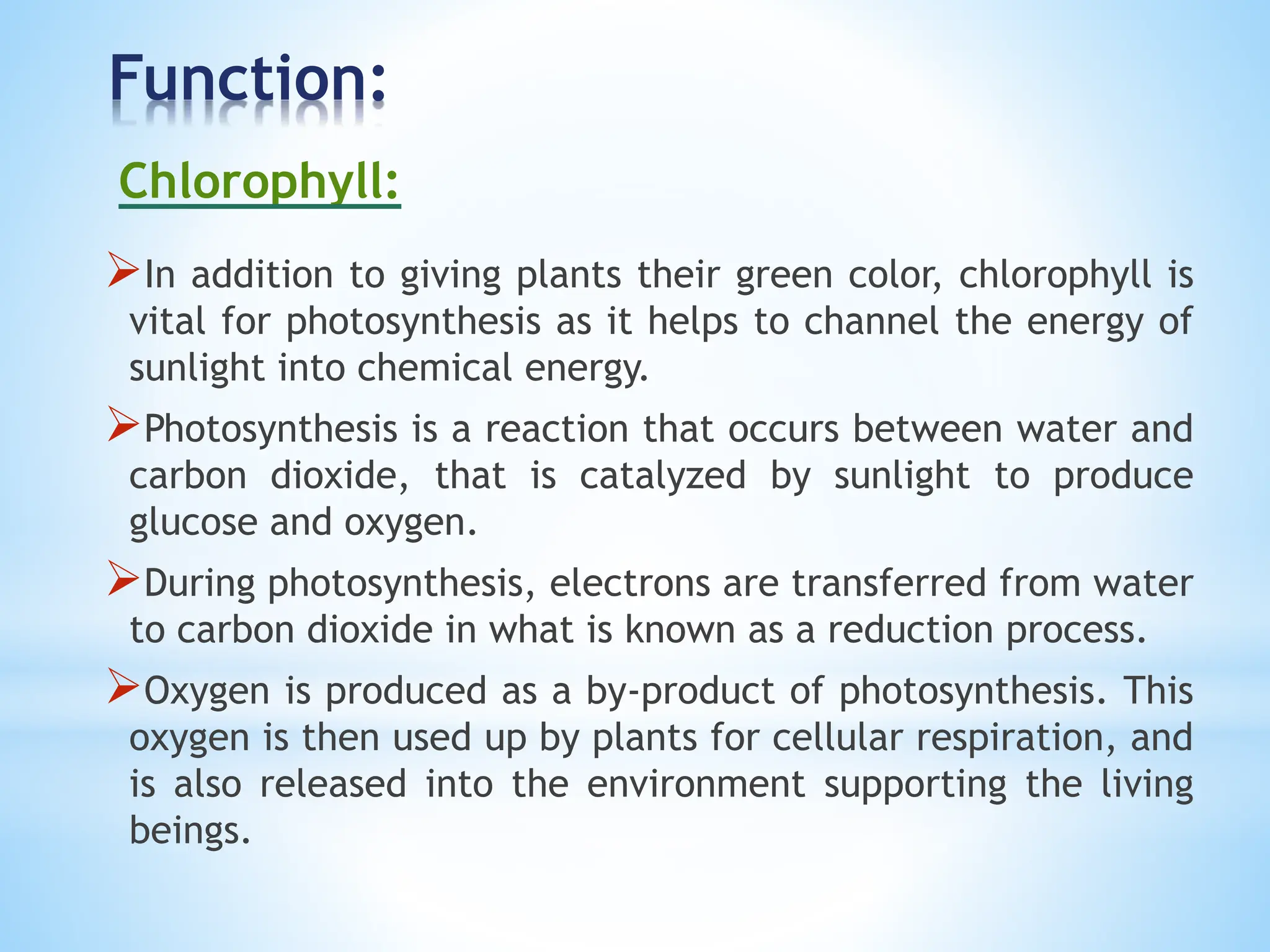 Introduction about Structure of Chlorophyll and Hemolobin | PPT