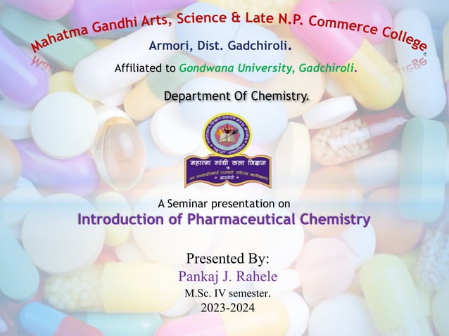 Introduction of Pharmaceutical Chemistry | PPTX | Pharmaceutical ...
