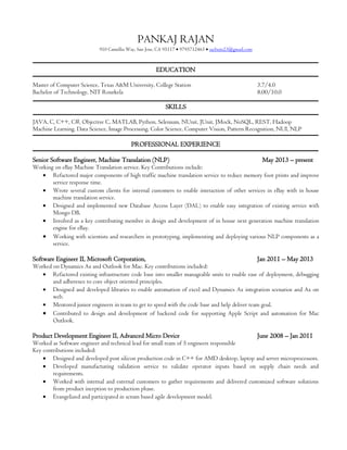 Pankaj rajanresume2014 | PDF