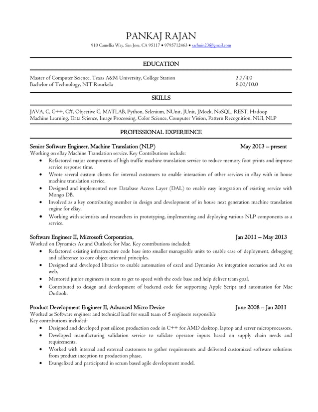 Pankaj rajanresume2014 | PDF