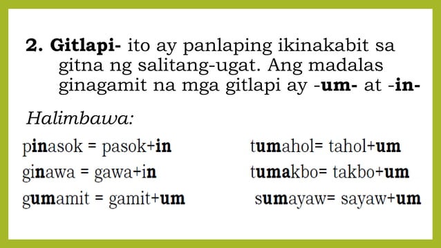 Ito ay tumatalakay sa kahulugan ng salitang-ugat at ng panlapi. | PPTX