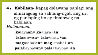 Ito ay tumatalakay sa kahulugan ng salitang-ugat at ng panlapi. | PPTX