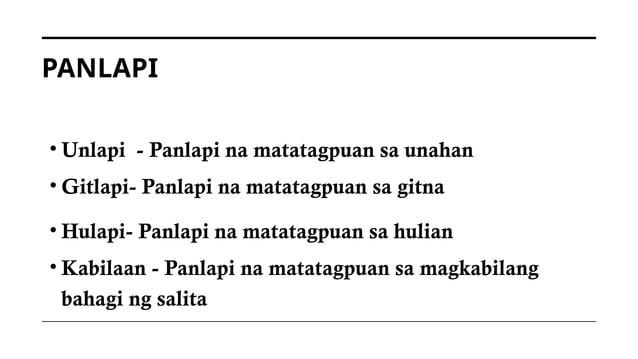 Uri ng PANLAPI.pptx ibat ibat uri ng Panlapi | PPTX