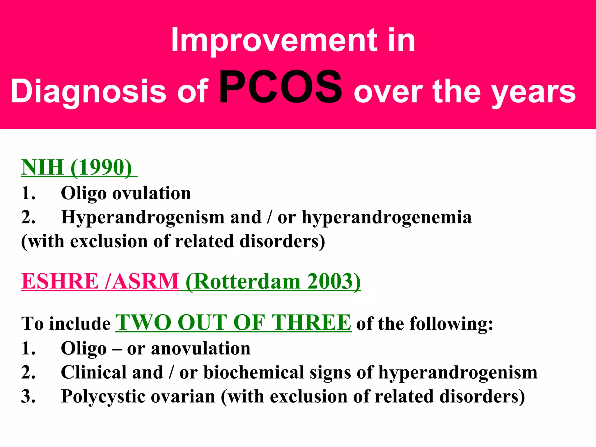 PANEL DISCUSSION MANAGEMENT OF PCOS WOMB to TOMB | PPT