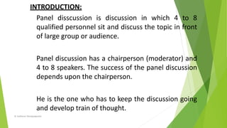 Pannel discussion and role play | PPTX