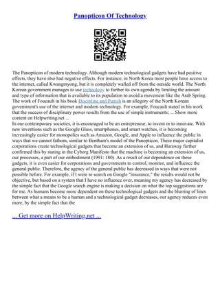 Panopticon Of Technology | PDF