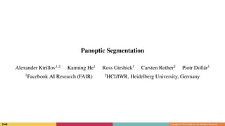 Panoptic Segmentation @CVPR2019 | PDF