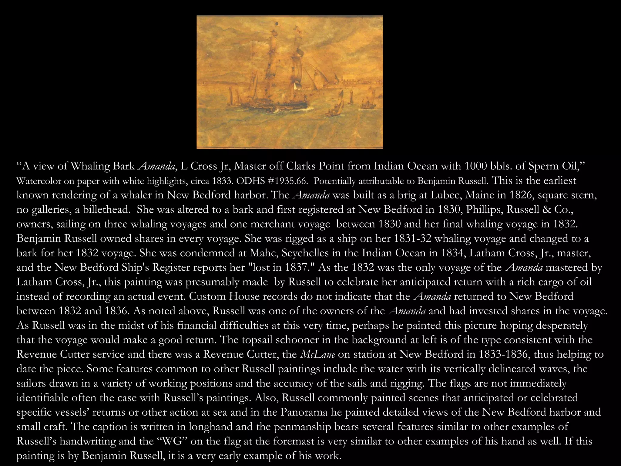 Benjamin Russell: New Bedford's Definitive Whaleman Artist | PPT ...