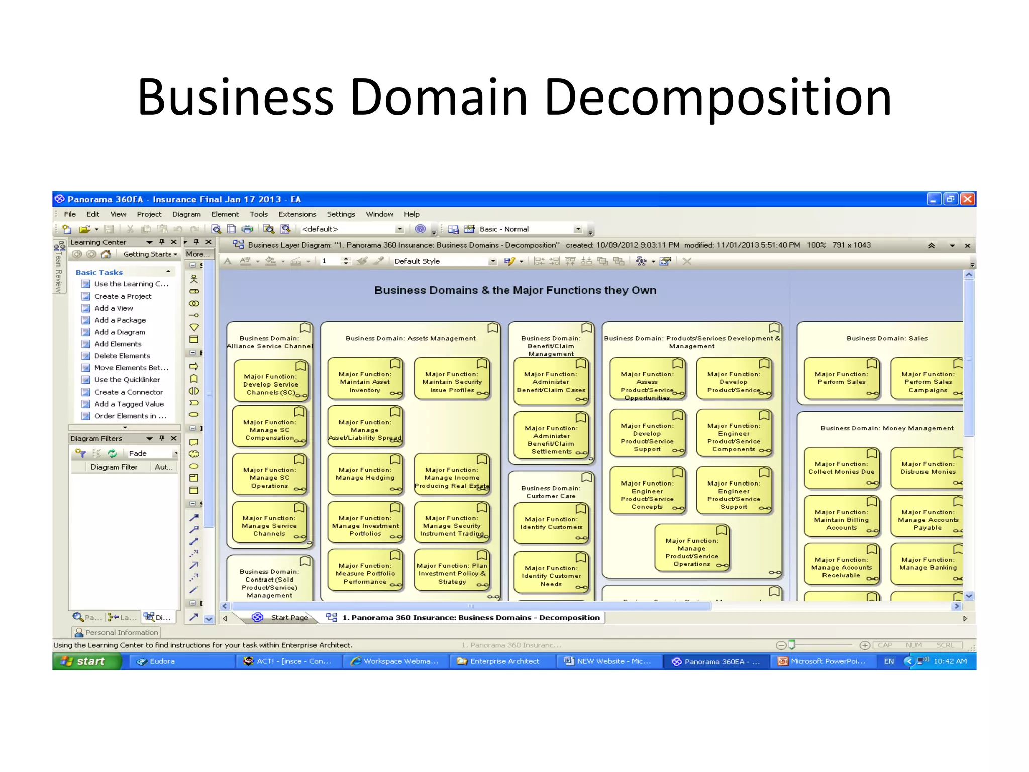 Panorama 360 Enterprise Business Framework and Process Models Imported ...