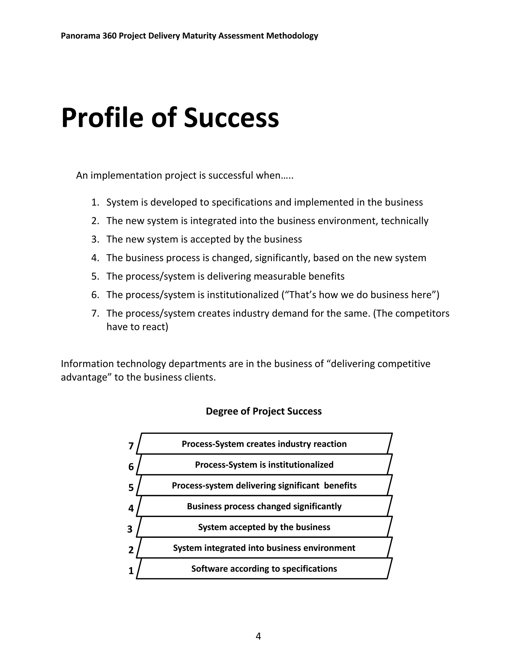 Panorama 360 Project Delivery Maturity Assessment Methodology | PDF