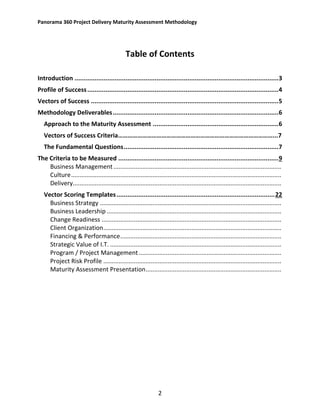 Panorama 360 Project Delivery Maturity Assessment Methodology | PDF