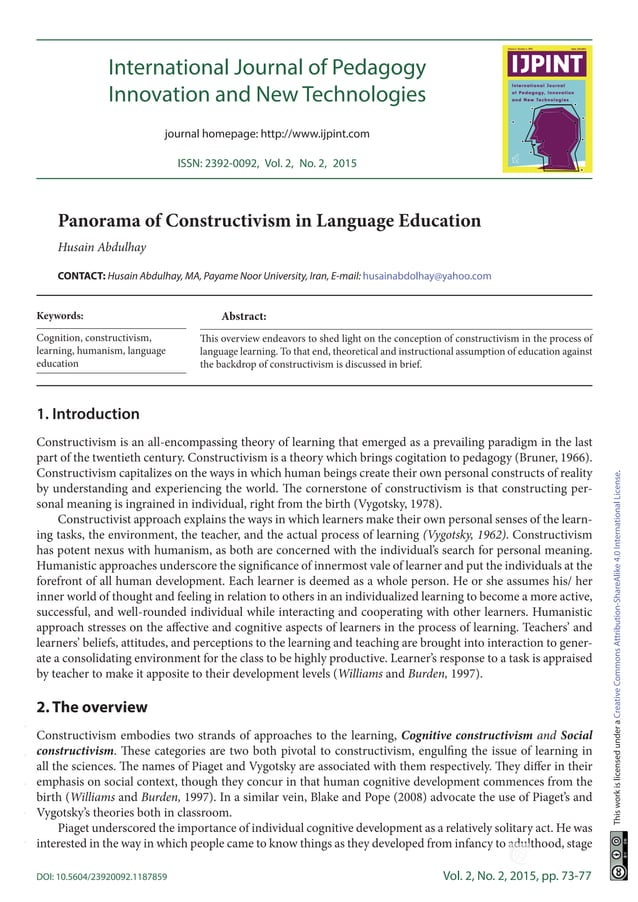 constructivism in language education | PDF