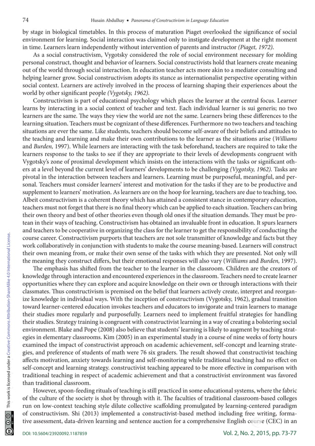 constructivism in language education | PDF