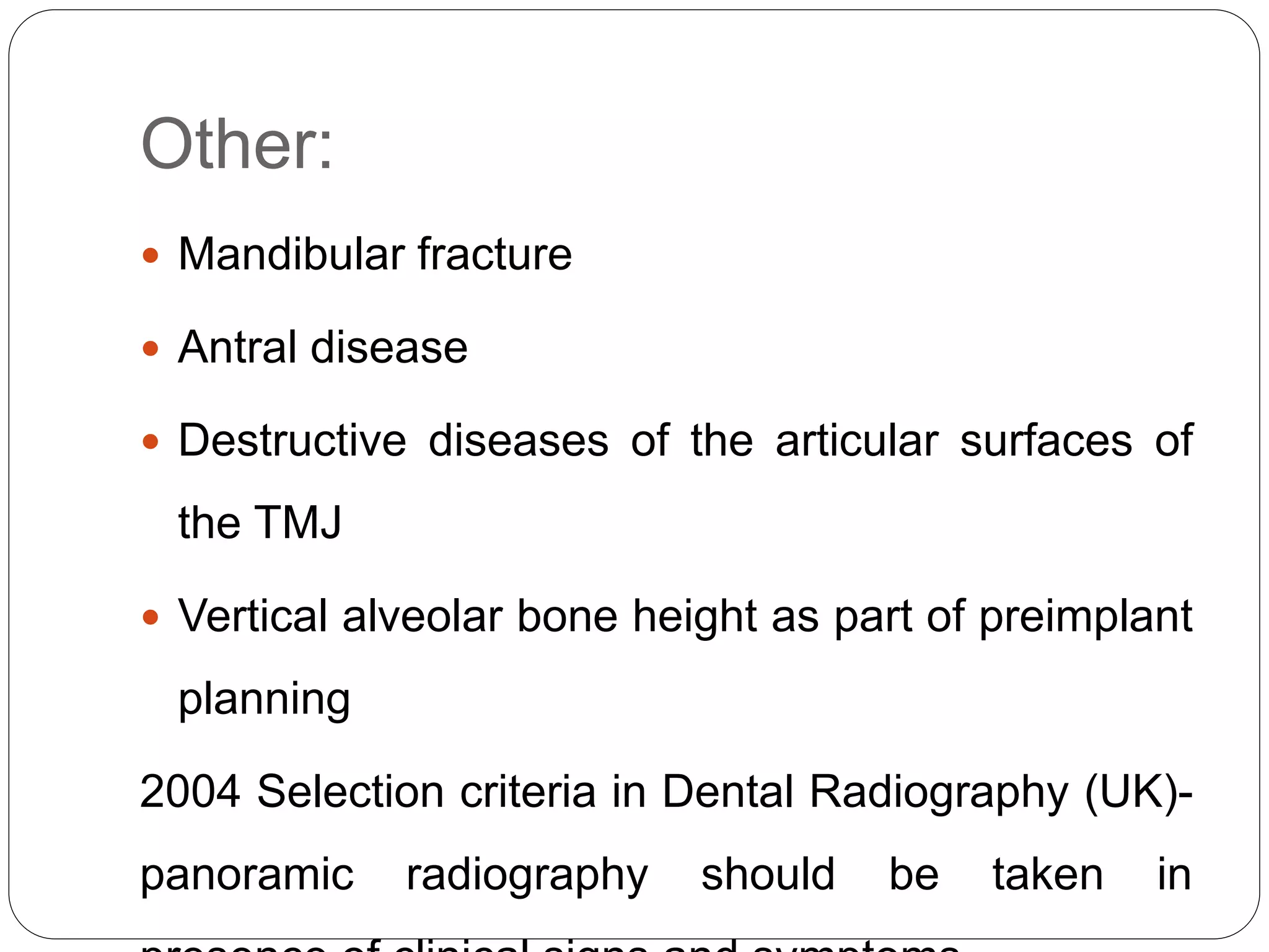 Panoramic radiography (dental panoramic tomography dpt) and periapical ...