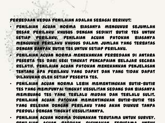 penilaian acuan norma (PAN) dan penilaian acuan patokan (PAP) | PPTX