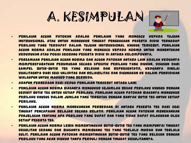 penilaian acuan norma (PAN) dan penilaian acuan patokan (PAP) | PPTX