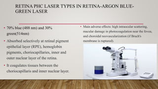 BASICS OF PAN RETINAL, SECTOR AND FOCAL RETINAL LASER PHOTOCOAGULATION.pptx