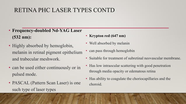 BASICS OF PAN RETINAL, SECTOR AND FOCAL RETINAL LASER PHOTOCOAGULATION ...