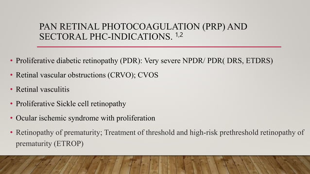 BASICS OF PAN RETINAL, SECTOR AND FOCAL RETINAL LASER PHOTOCOAGULATION.pptx | Eye and Vision ...