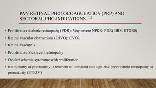 BASICS OF PAN RETINAL, SECTOR AND FOCAL RETINAL LASER PHOTOCOAGULATION.pptx