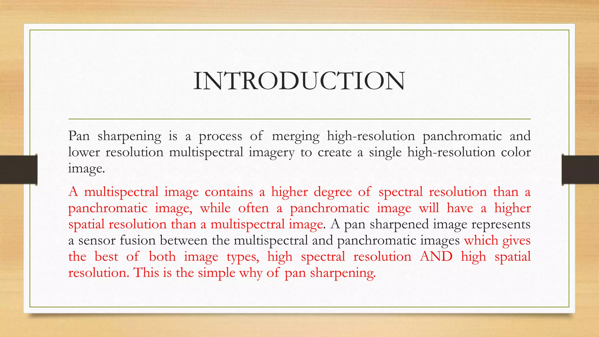 Pan sharpening | PPT