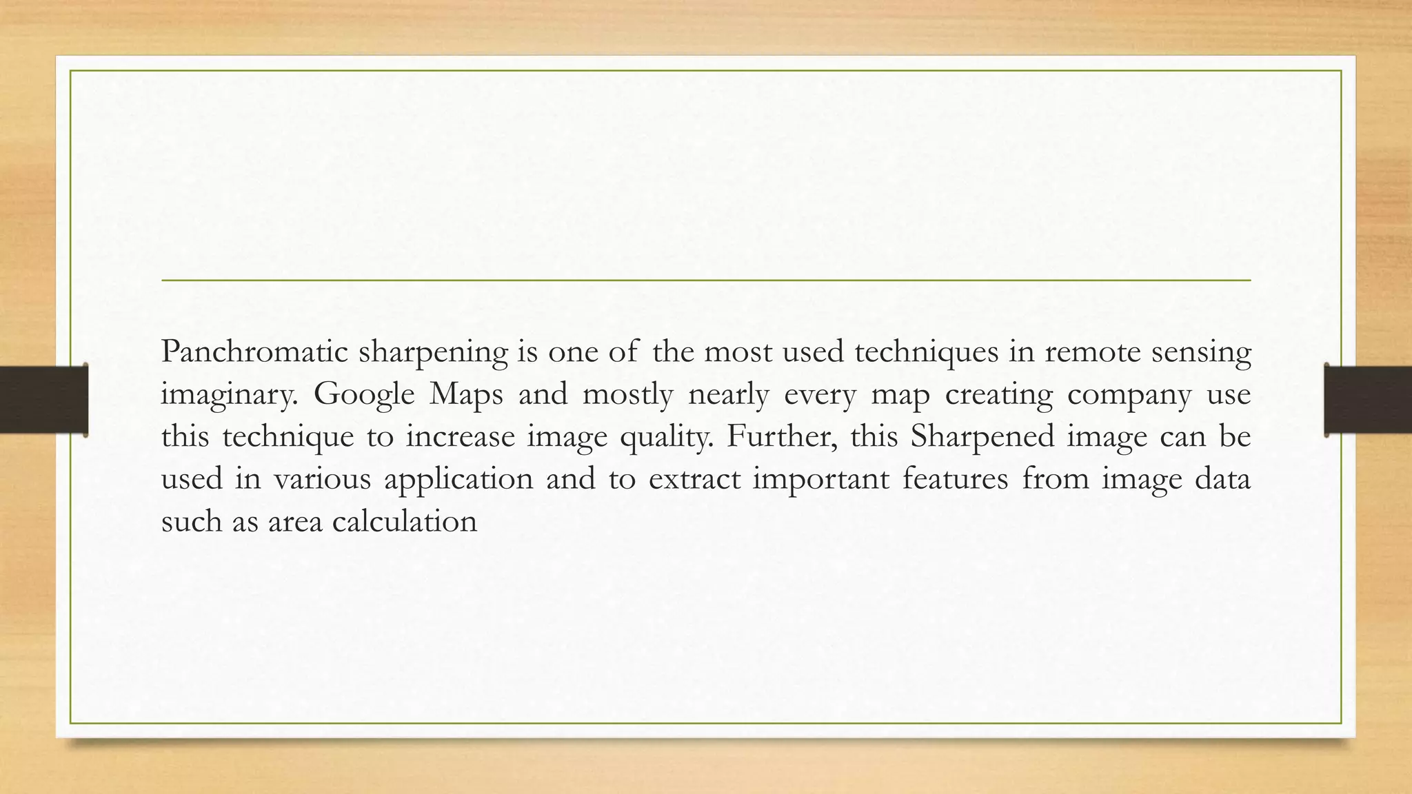 Pan sharpening | PPT