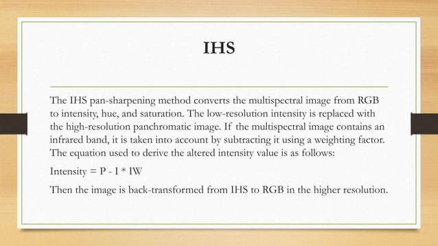 Pan sharpening | PPT