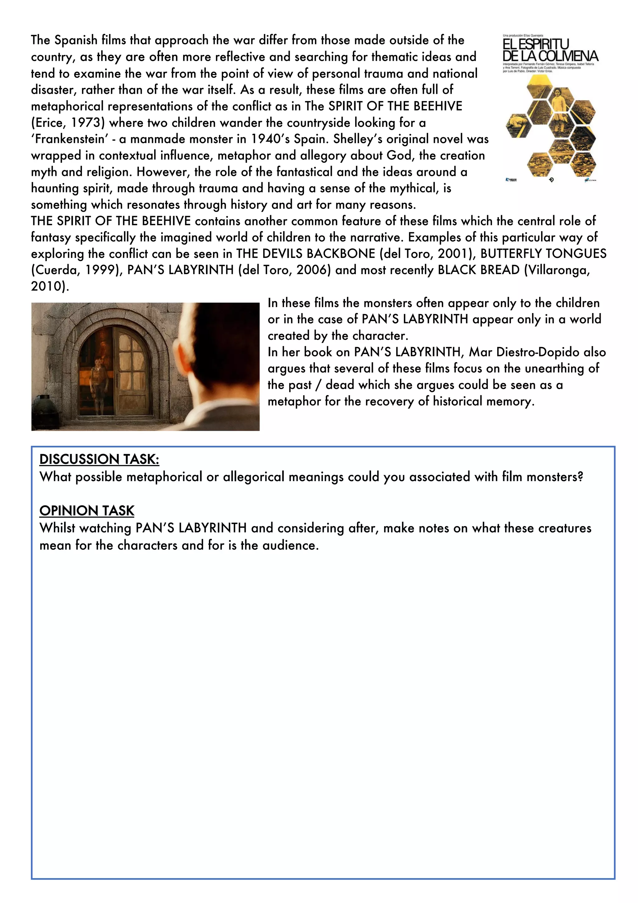 Pan's Labyrinth A-Level Film Studies student booklet e-book workbook ...