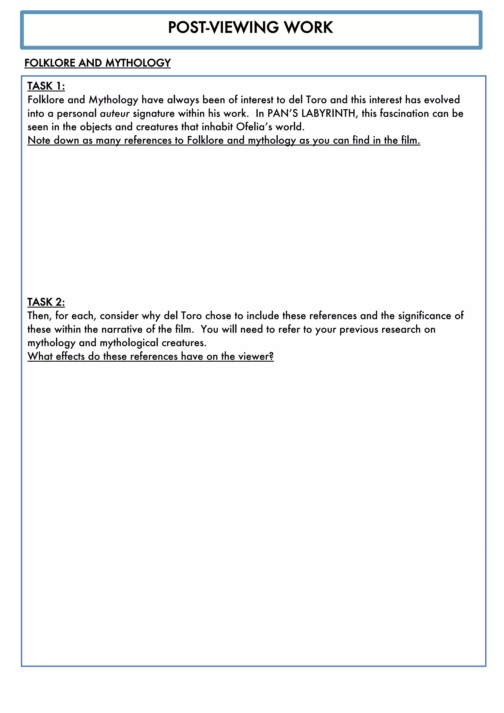 Pan's Labyrinth A-Level Film Studies student booklet e-book workbook ...