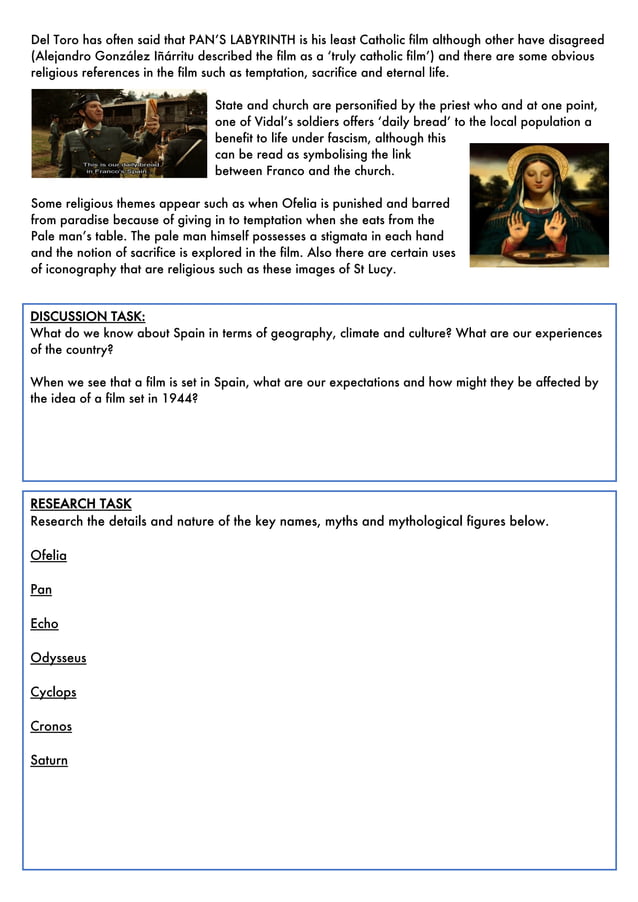 Pan's Labyrinth A-Level Film Studies student booklet e-book workbook ...