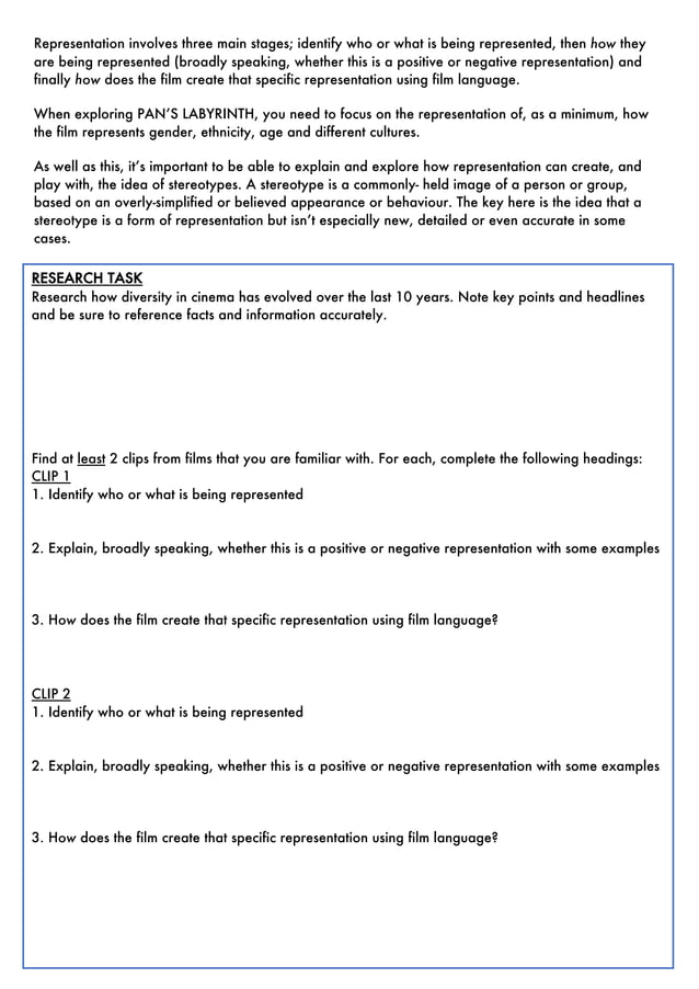 Pan's Labyrinth A-Level Film Studies student booklet e-book workbook ...