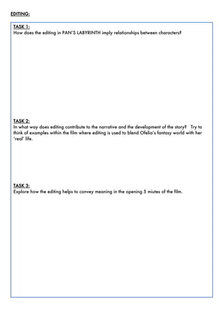 Pan's Labyrinth A-Level Film Studies student booklet e-book workbook ...