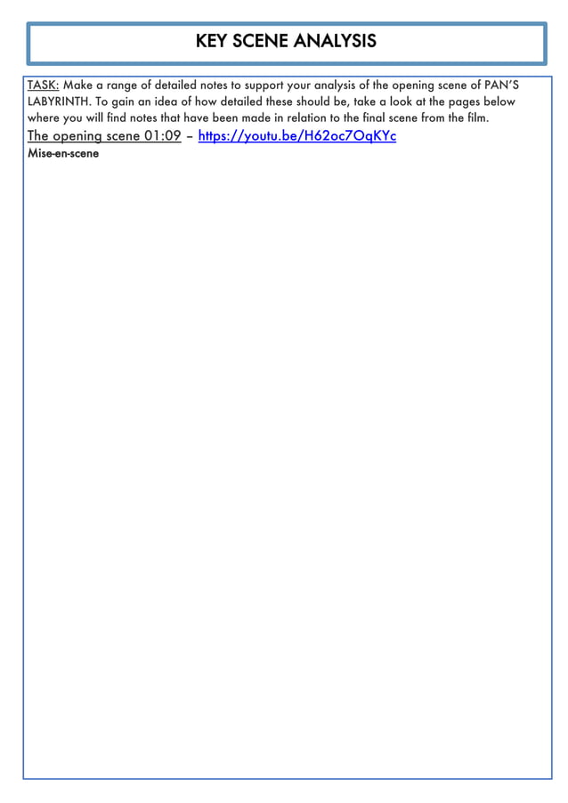 Pan's Labyrinth A-Level Film Studies student booklet e-book workbook ...