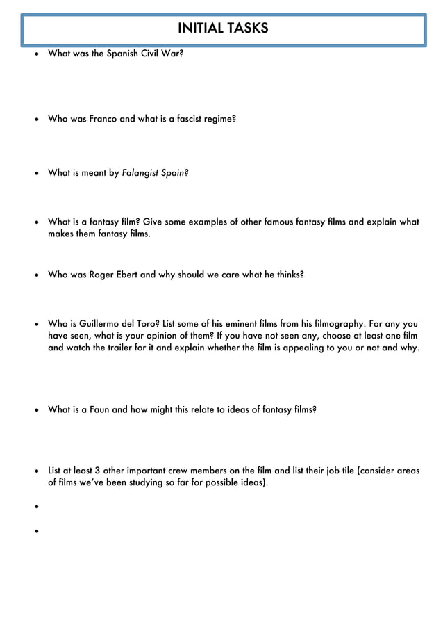 Pan's Labyrinth A-Level Film Studies student booklet e-book workbook ...