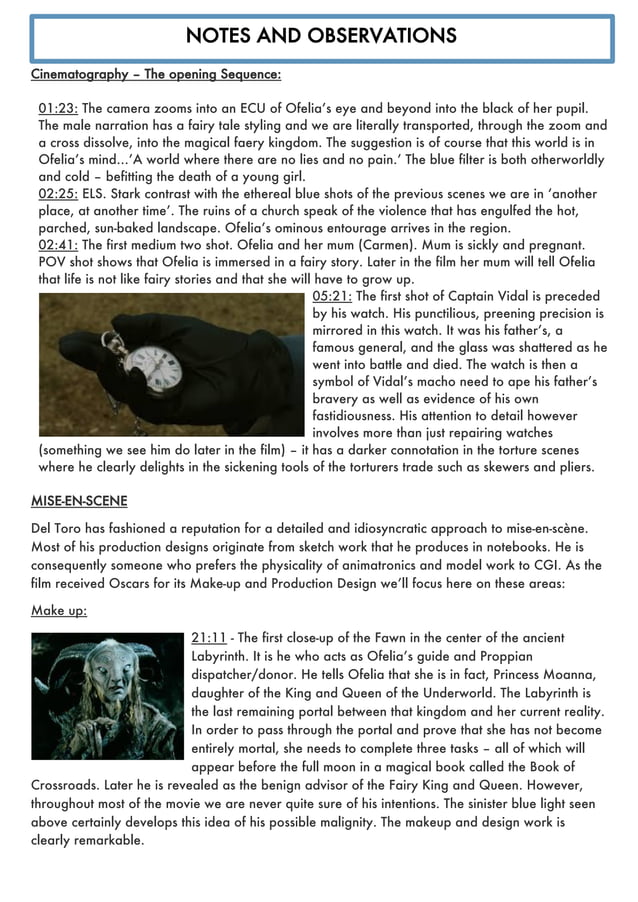 Pan's Labyrinth A-Level Film Studies student booklet e-book workbook ...